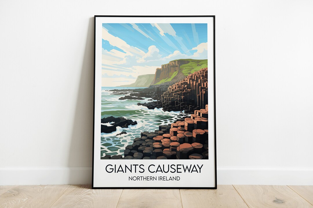 Giants Causeway Travel Print - Northern Ireland Poster - Custom ...
