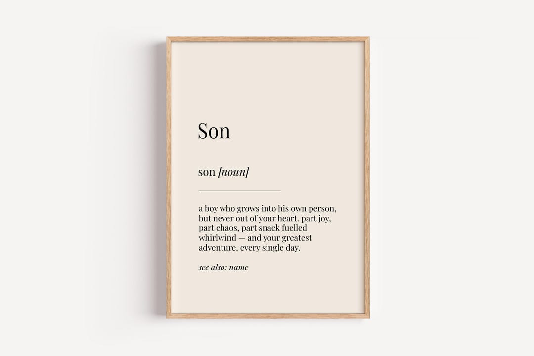 Son Definition Print - Dictionary Poster - Birthday Family Wall Art ...