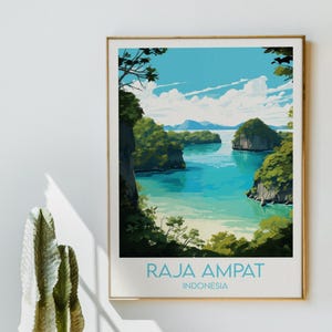 Raja Ampat Travel Print - Indonesia Island Poster - Custom Personalised ...