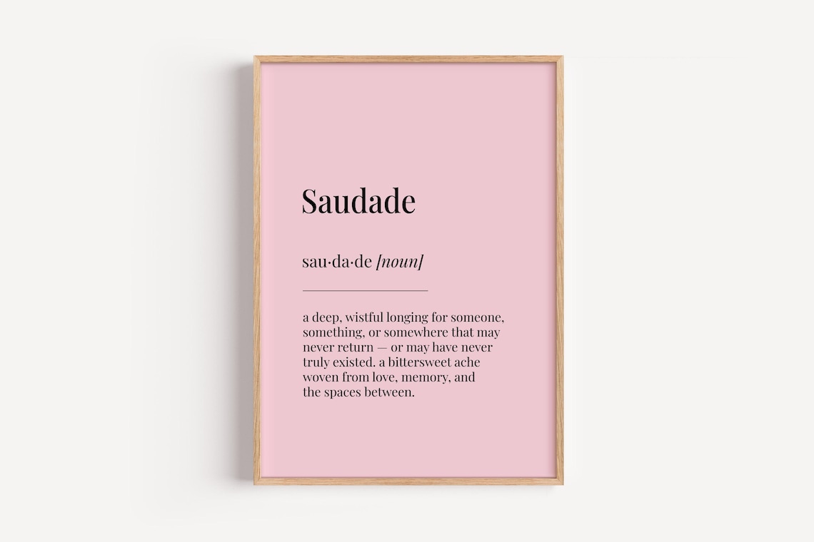 Saudade Definition Print - Dictionary Poster - Portuguese Wall Art ...