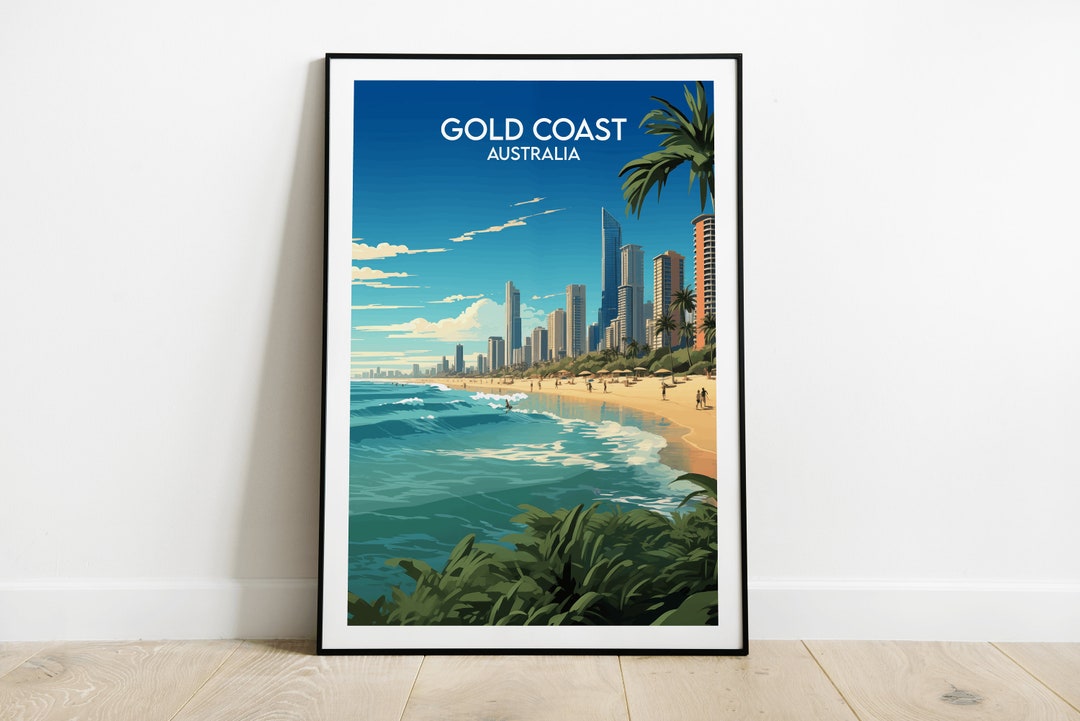Gold Coast Travel Print - Australia Poster - Custom Personalised ...