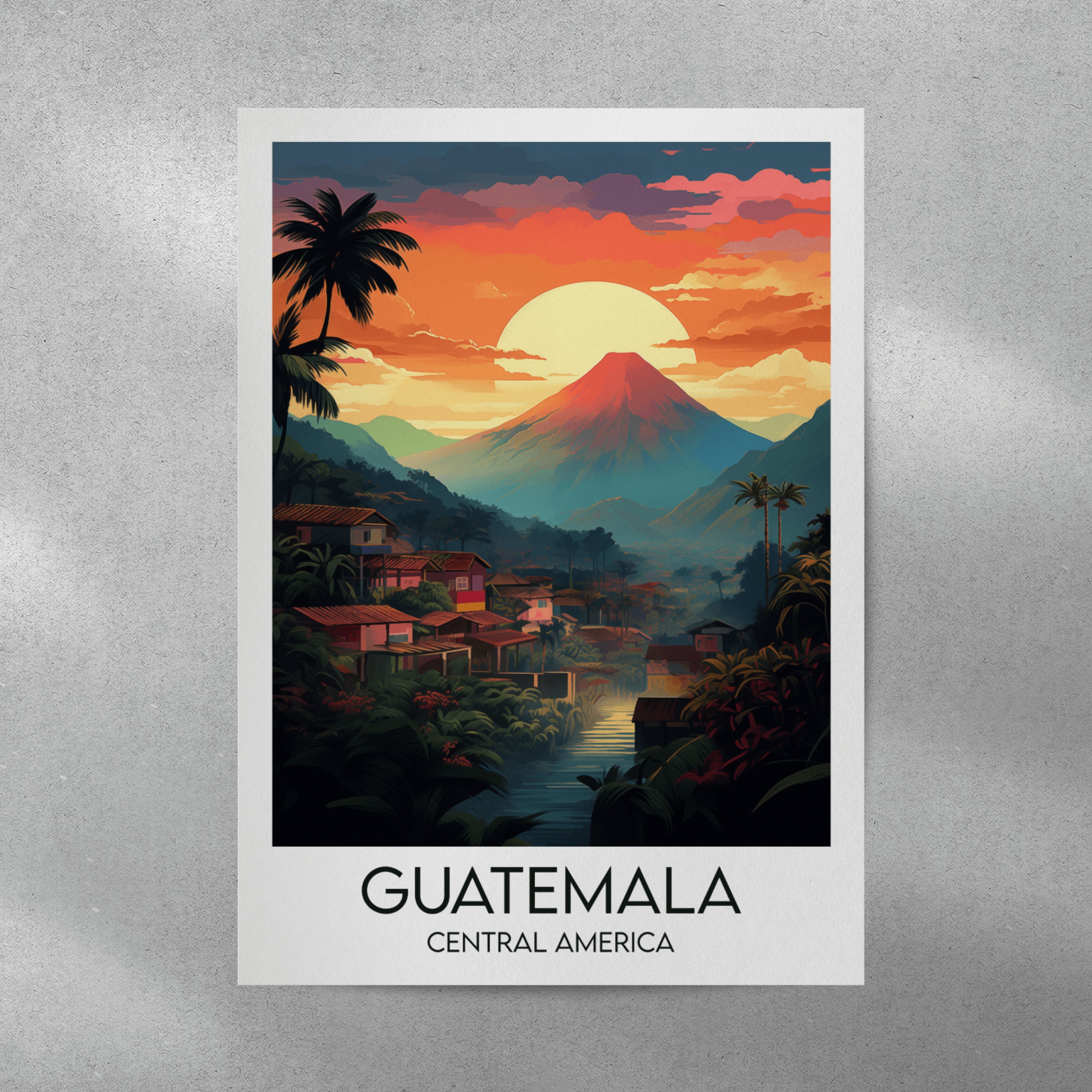 Guatemala Travel Print - Central America Poster - Custom Personalised ...