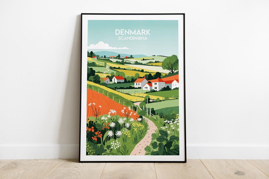 Denmark Travel Print - Scandinavia Poster - Custom Personalised Wedding ...
