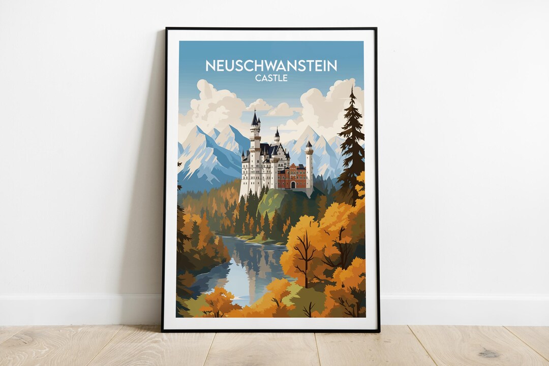 Neuschwanstein Castle Travel Print - Germany Poster - Custom ...