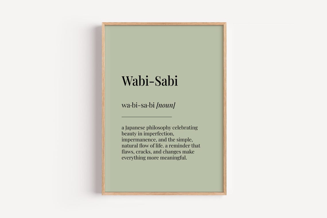 Wabi Sabi Definition Print - Dictionary Poster - Japanese Home Wall Art ...