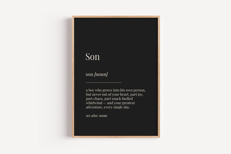 Son Definition Print - Dictionary Poster - Birthday Family Wall Art ...
