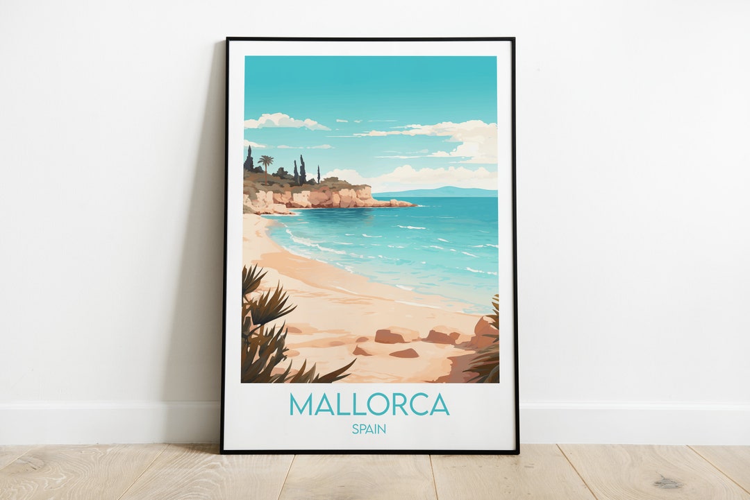 Mallorca Travel Print - Spain Poster - Custom Personalised Wedding ...