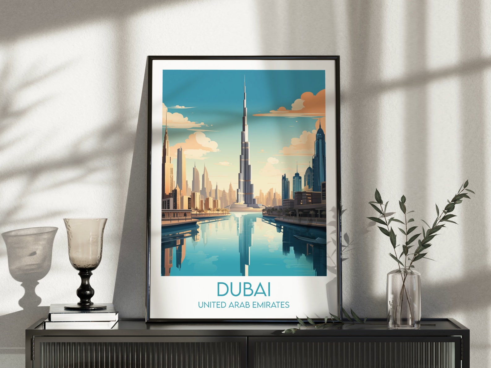 Dubai Travel Print - United Arab Emirates Poster - Custom Personalised ...