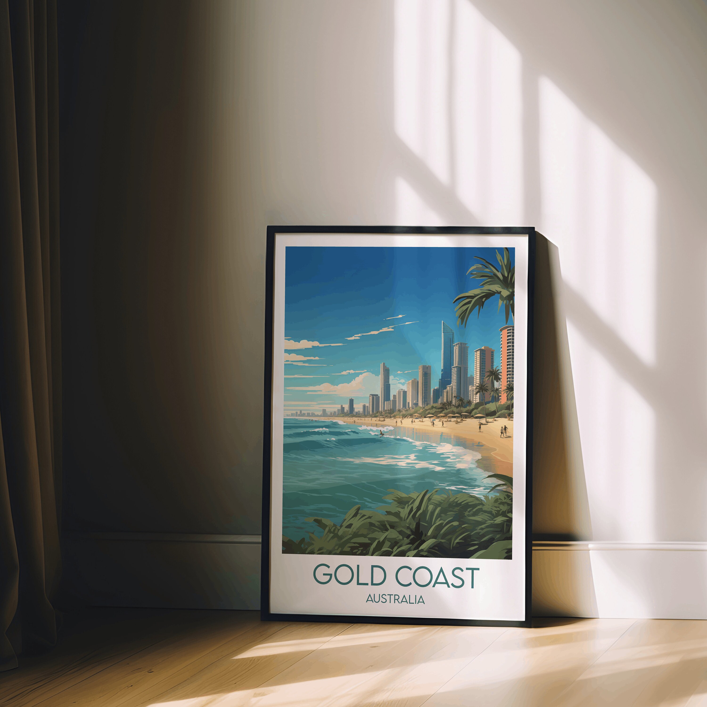 Gold Coast Travel Print - Australia Poster - Custom Personalised ...