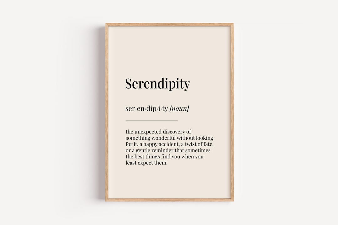 Serendipity Definition Print - Dictionary Poster - Home Living Bedroom Wall Art Funny Gift for ...