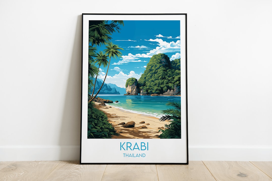 Krabi Travel Print - Thailand Poster - Custom Personalised Wedding ...