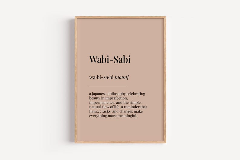 Wabi Sabi Definition Print - Dictionary Poster - Japanese Home Wall Art ...