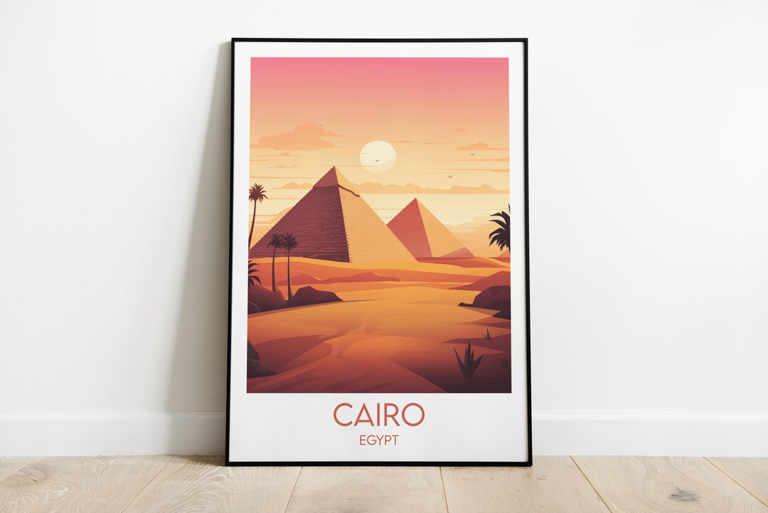 Cairo Travel Print - Egypt Pyramids Poster - Custom Personalised ...