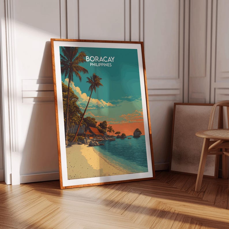 Boracay Travel Print - Philippines Poster - Custom Personalised Wedding ...