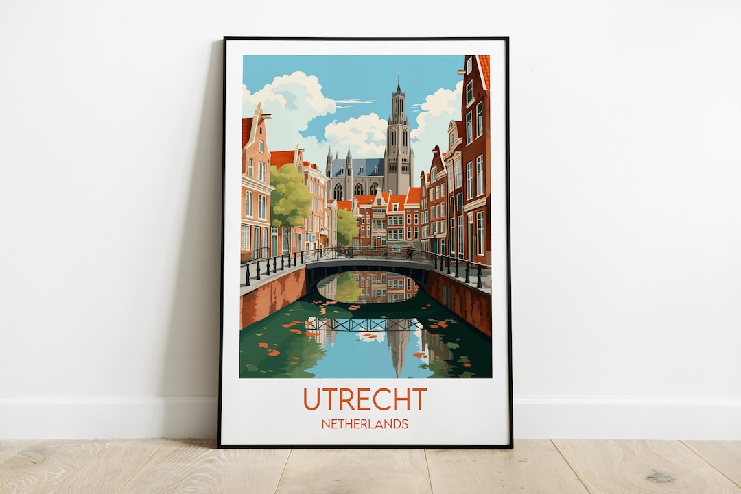 Utrecht Travel Print - Netherlands Poster - Custom Personalised Wedding ...