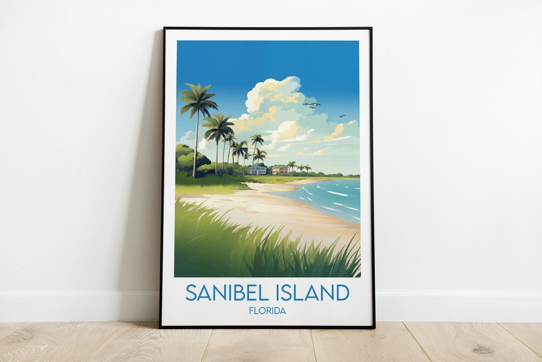 Sanibel Island Travel Print - Florida Poster - Custom Personalised ...