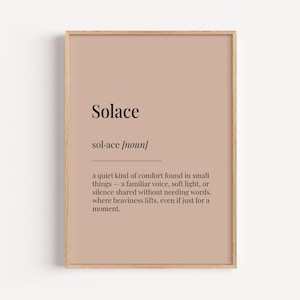 Solace Definition Print - Dictionary Poster - Home Wall Art Funny Gift ...