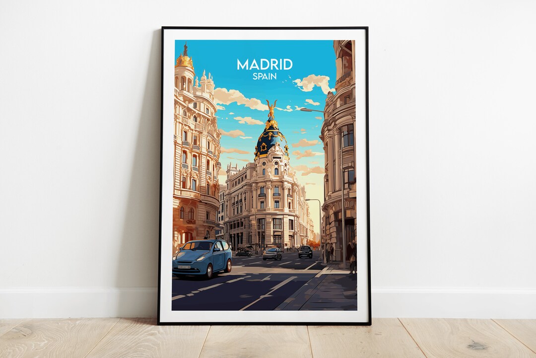 Madrid Travel Print - Spain Poster - Custom Personalised Wedding ...