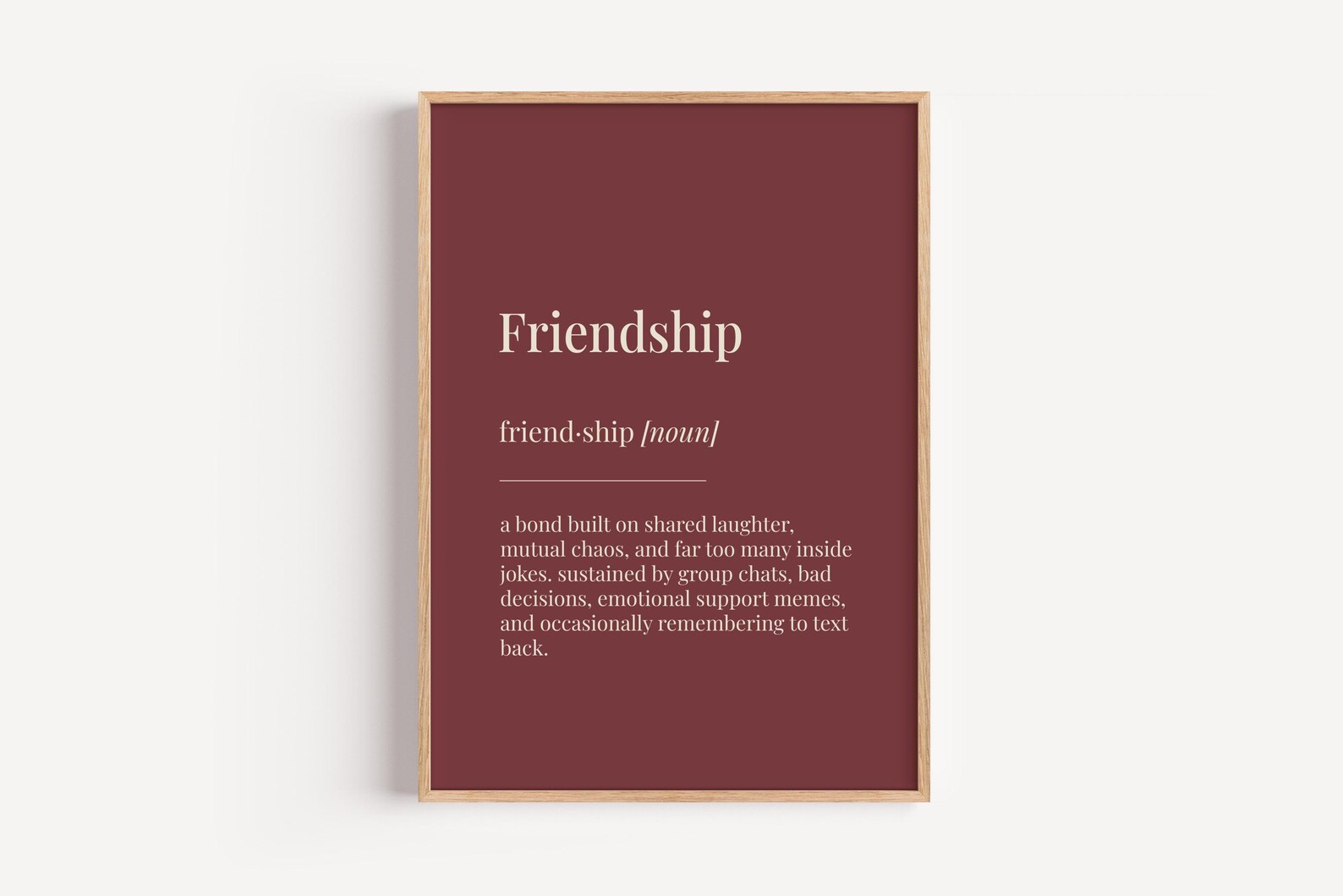 Friendship Definition Print - Dictionary Poster - Home Wall Art Funny ...