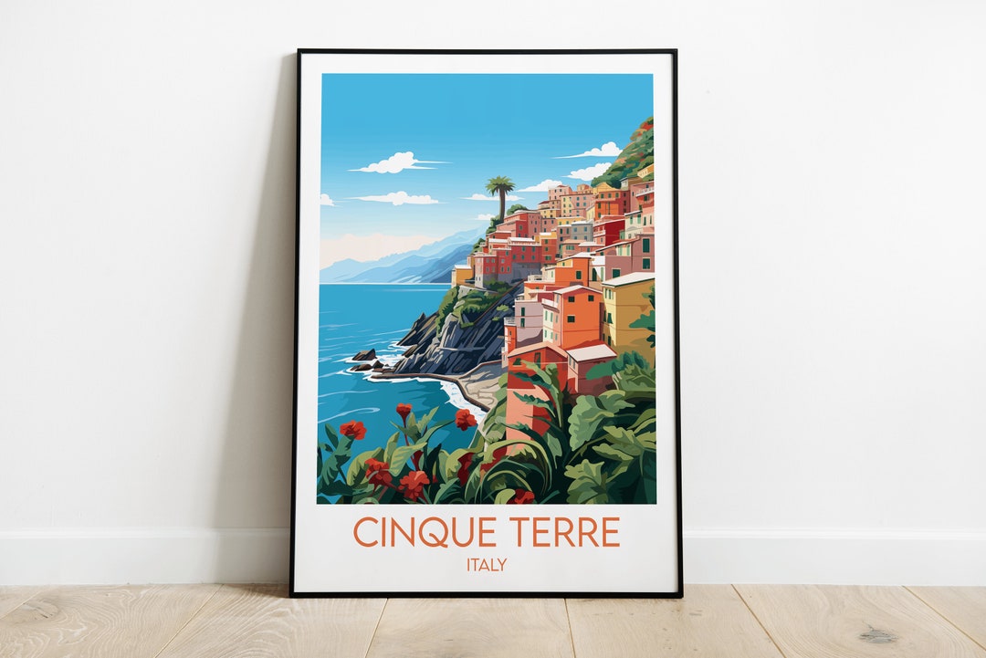 Cinque Terre Travel Print - Italy Poster - Custom Personalised Wedding ...