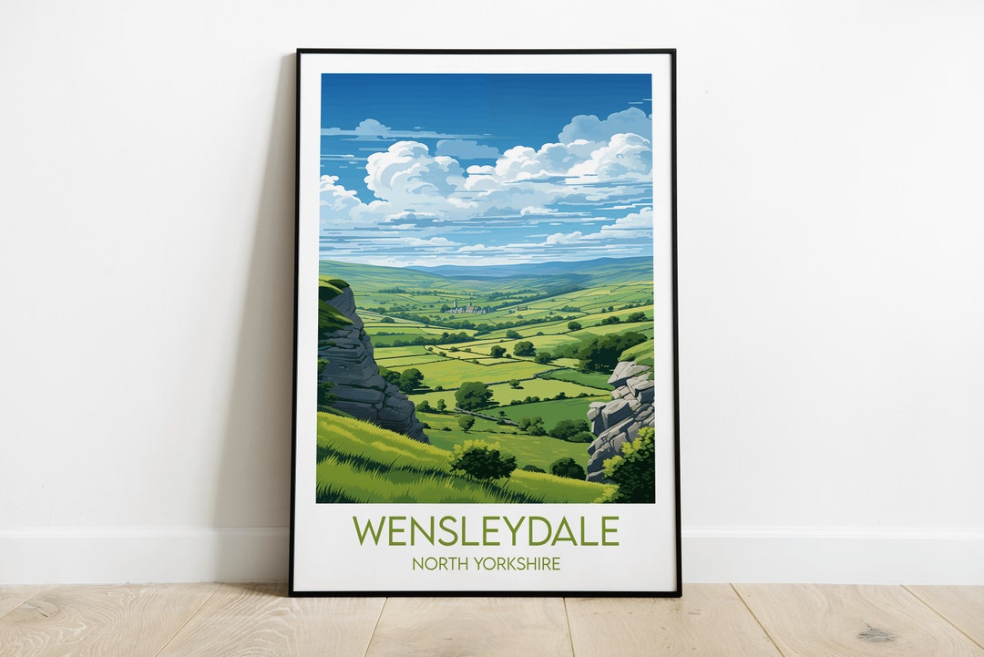 Wensleydale Travel Print - North Yorkshire Poster - Custom Personalised ...