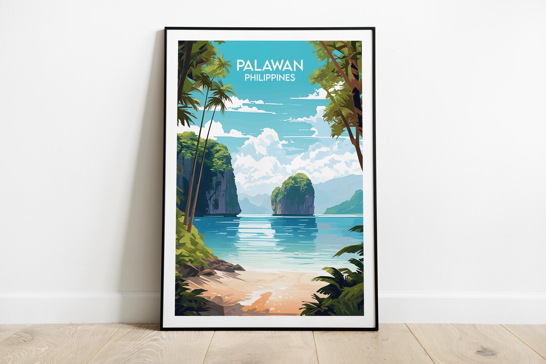 Palawan Travel Print - Philippines Poster - Custom Personalised Wedding ...