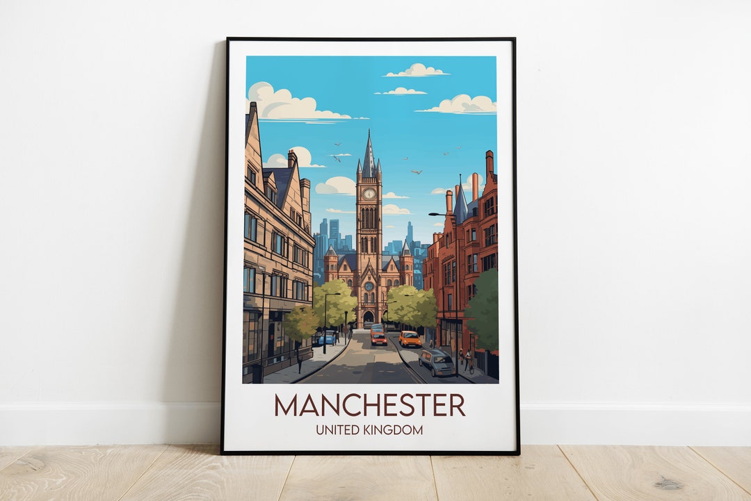 Manchester Print - England City Poster - Custom Personalised Wedding ...