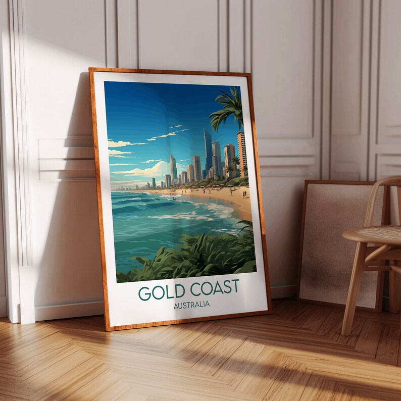 Gold Coast Travel Print - Australia Poster - Custom Personalised ...