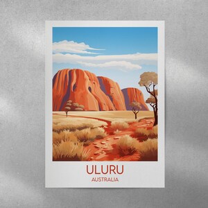 Uluru Rock Travel Print - Australia Poster - Custom Personalised ...