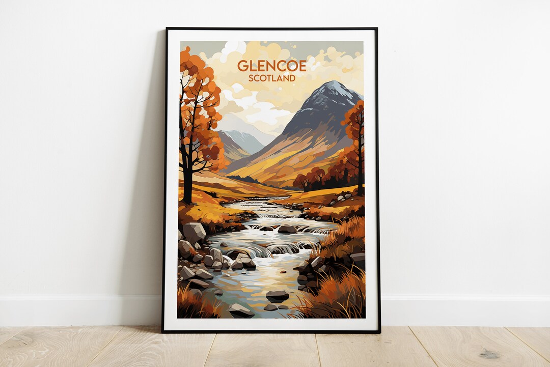Glencoe Travel Print - Scotland Poster - Custom Personalised Wedding ...