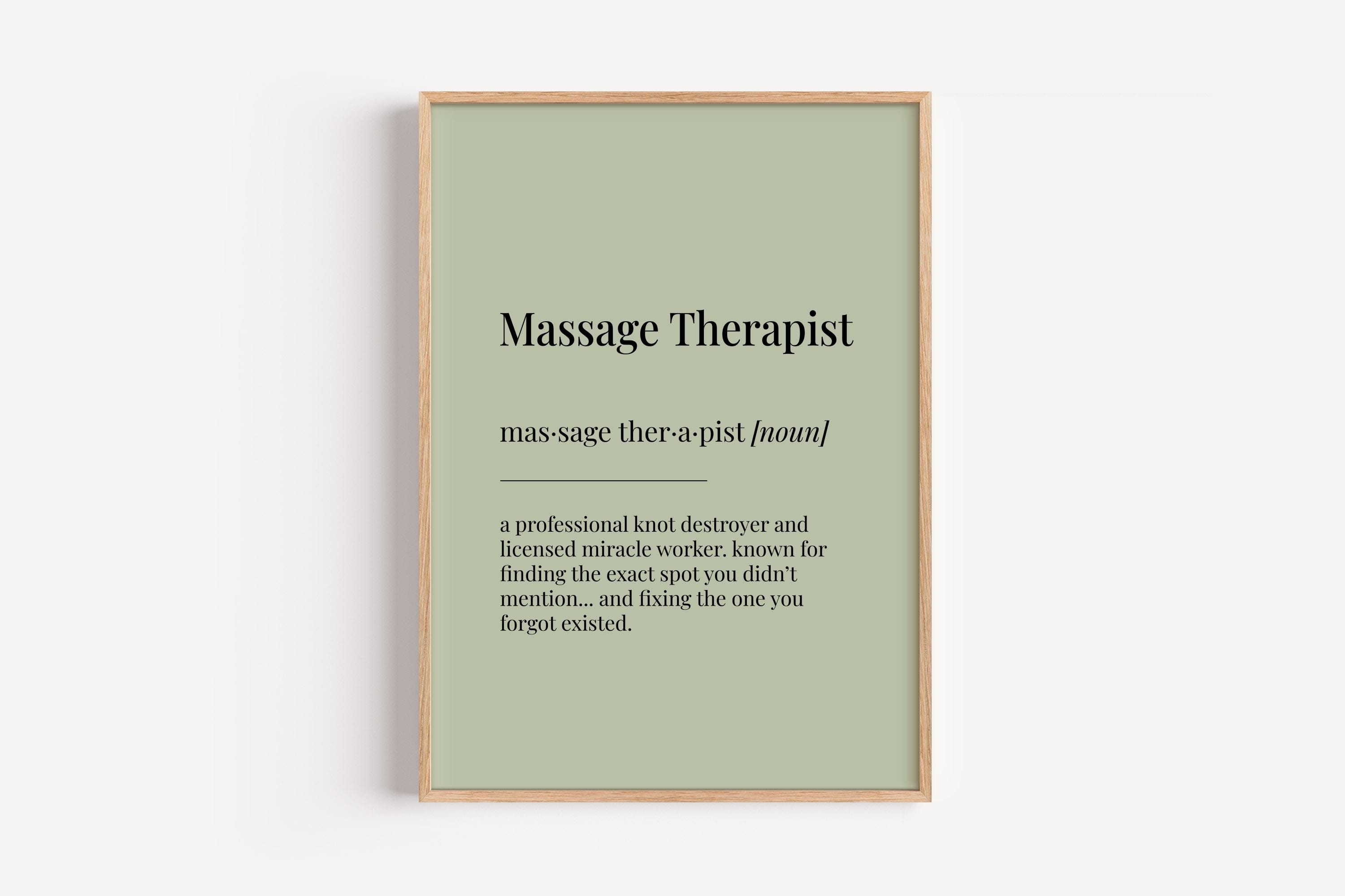 Massage Therapist Definition Print - Dictionary Poster - Office Work ...