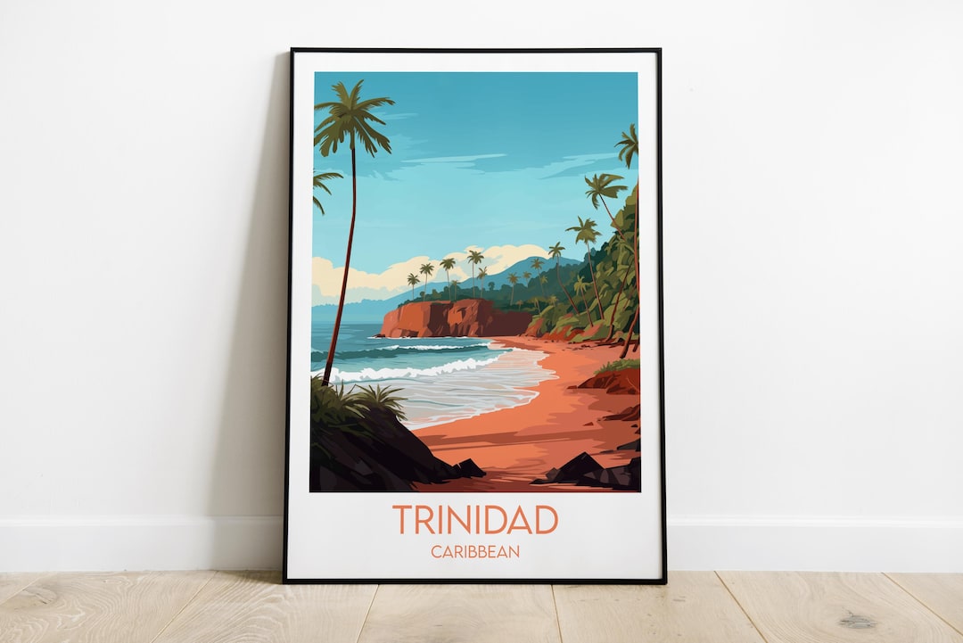 Trinidad Travel Print - Caribbean Poster - Custom Personalised Wedding ...