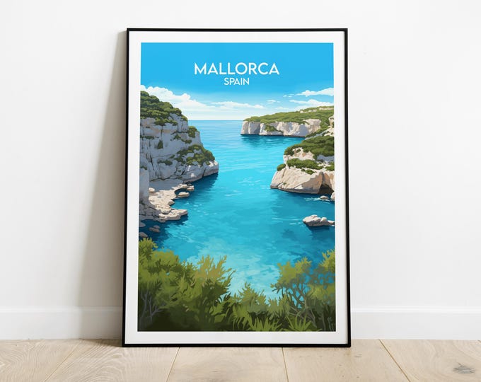Mallorca Map Print, Majorca Wall Art, Map Heart Personalised Wedding ...
