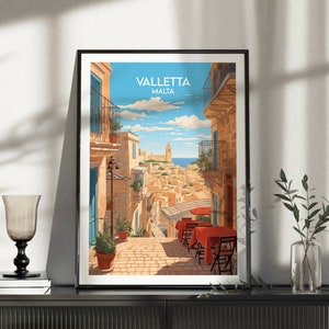 Valletta Travel Print - Malta Poster - Custom Personalised Wedding ...