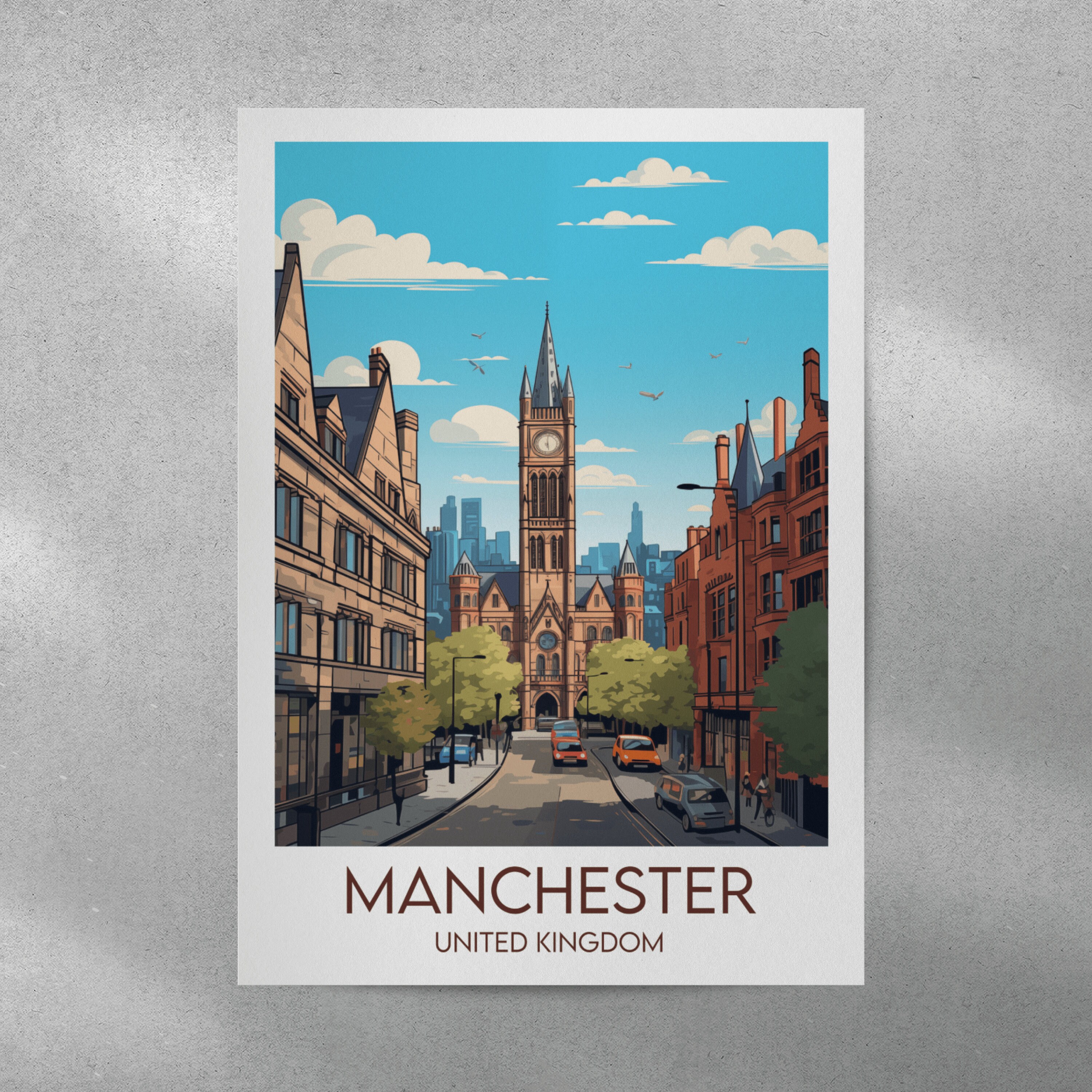 Manchester Print - England City Poster - Custom Personalised Wedding ...