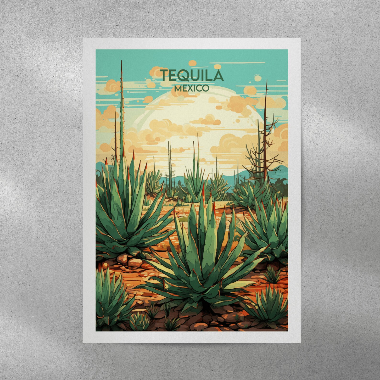 Tequila Jalisco Travel Print - Mexico Poster - Custom Personalised ...