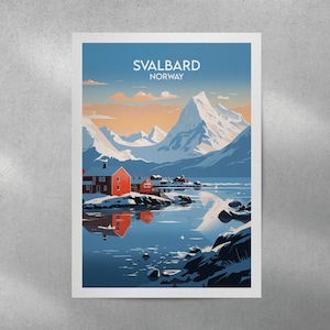 Svalbard Travel Print - Norway Poster - Custom Personalised Wedding ...