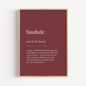 Saudade Definition Print - Dictionary Poster - Portuguese Wall Art ...