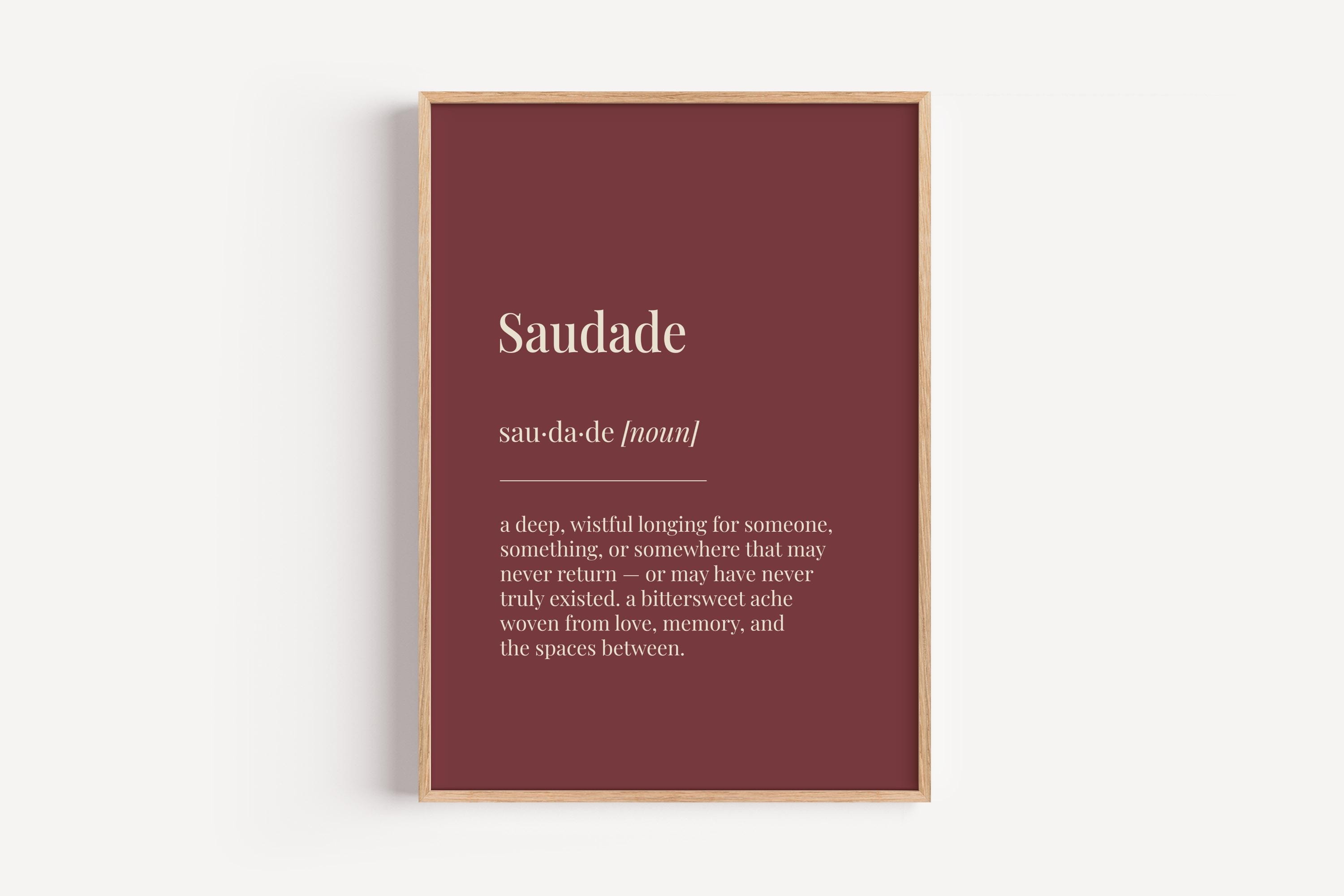 Saudade Definition Print - Dictionary Poster - Portuguese Wall Art ...