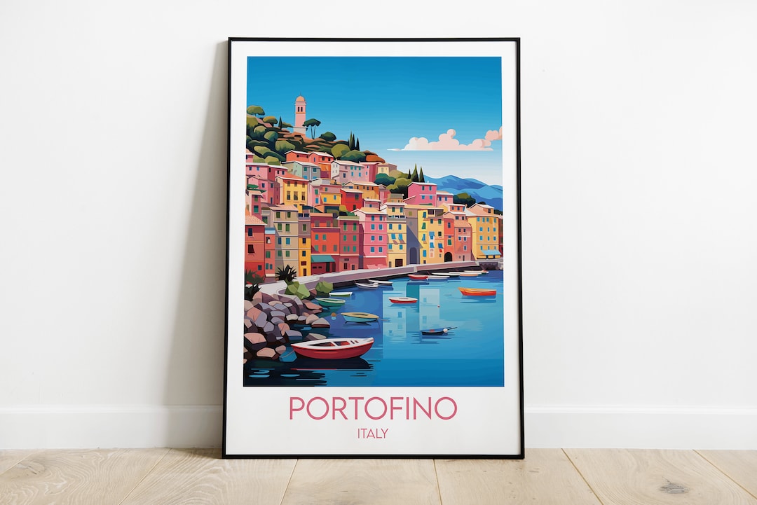 Portofino Travel Print - Italy Poster - Custom Personalised Wedding ...