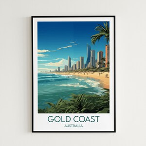 Gold Coast Travel Print - Australia Poster - Custom Personalised ...