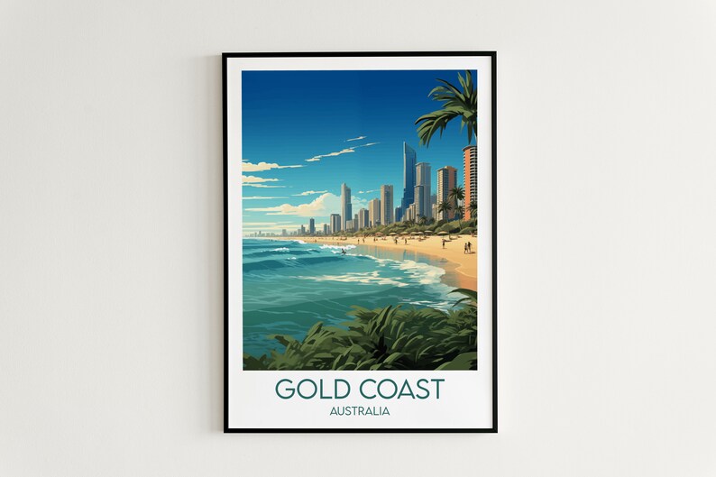 Gold Coast Travel Print - Australia Poster - Custom Personalised ...