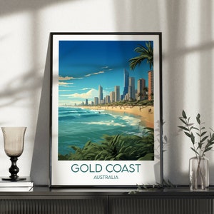 Gold Coast Travel Print - Australia Poster - Custom Personalised ...