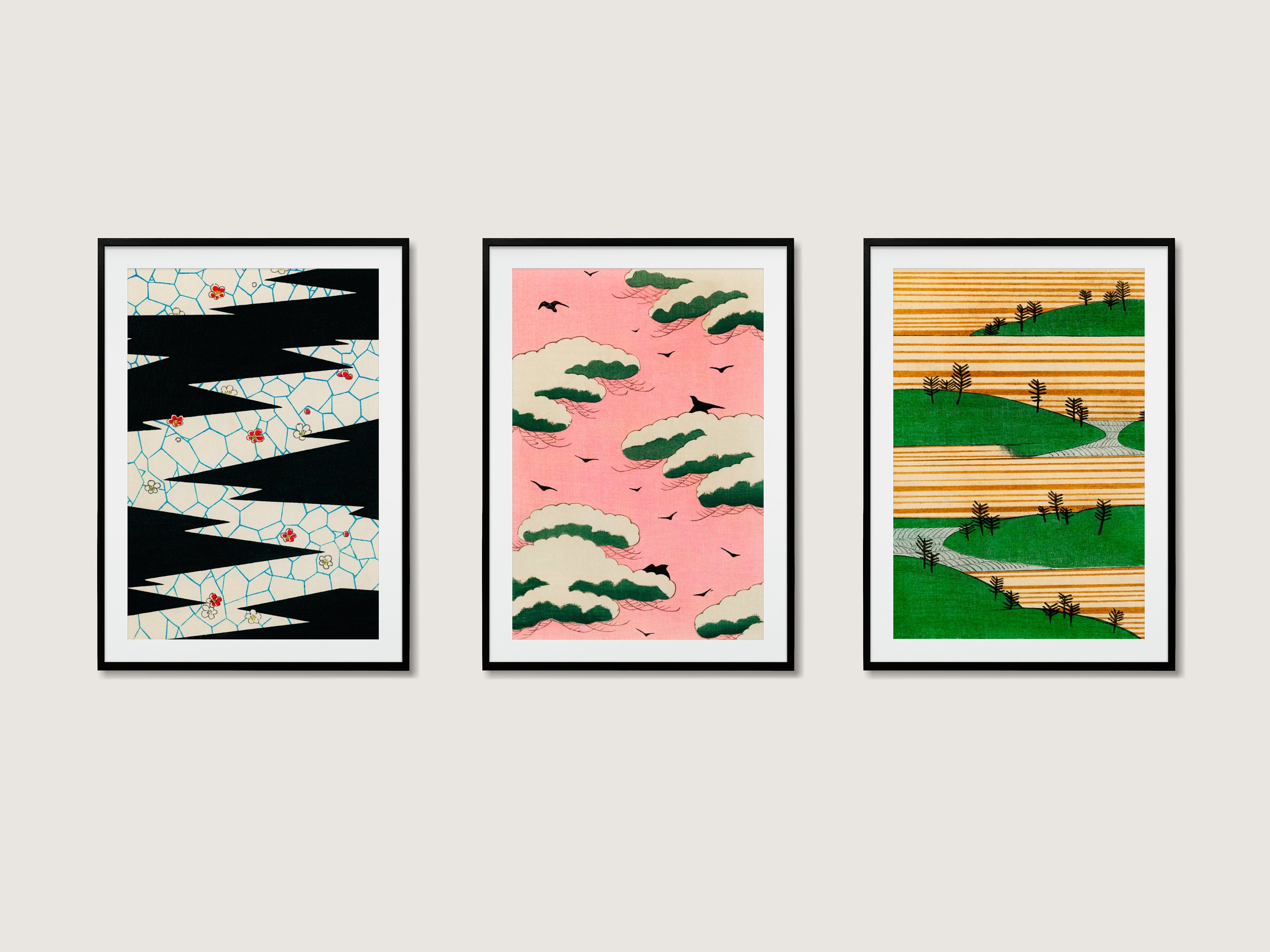 Japanese Design Print Collection Wall Art Posters | 3x A3 A4 A5 ...