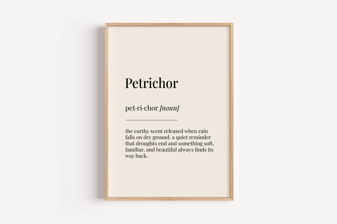 Petrichor Definition Print - Dictionary Poster - Home Wall Art Funny ...