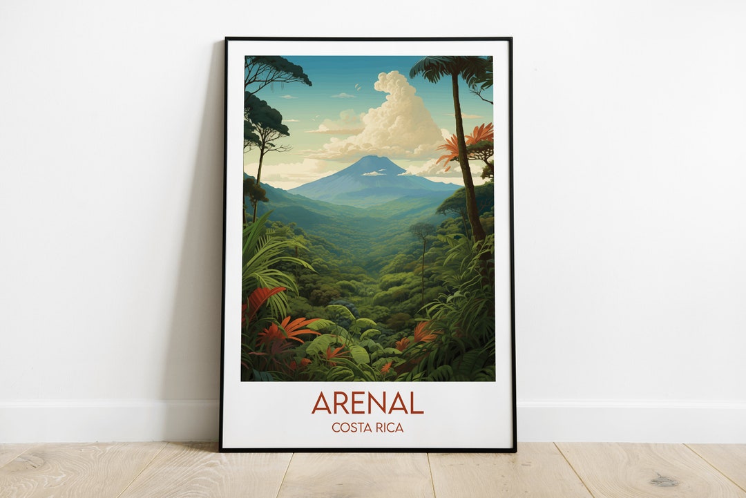Costa Rica Travel Print - Arenal Volcano Poster - Custom Personalised ...