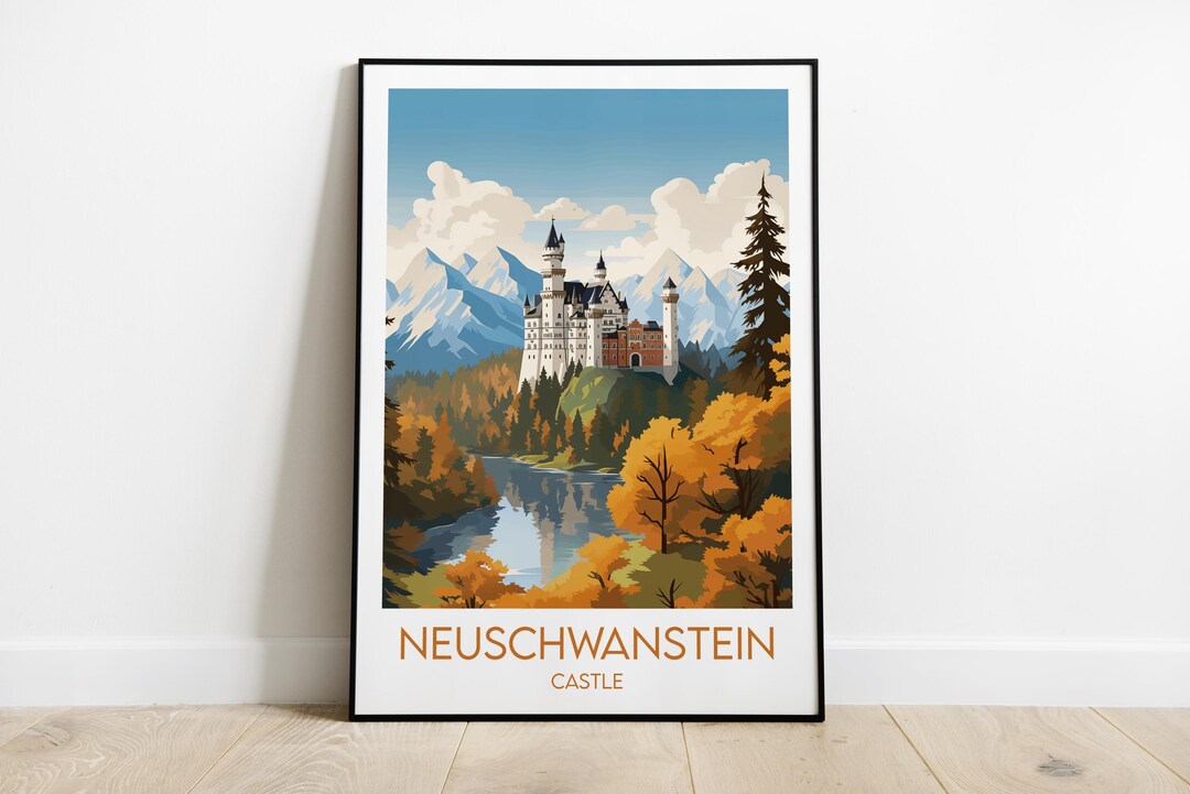 Neuschwanstein Castle Travel Print - Germany Poster - Custom ...
