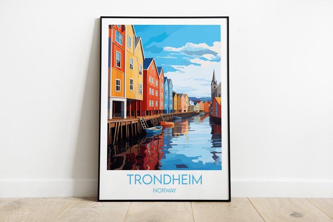 Trondheim Travel Print - Norway Poster - Custom Personalised Wedding ...
