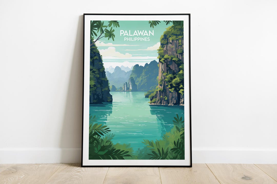 Palawan Travel Print - Philippines Poster - Custom Personalised Wedding ...