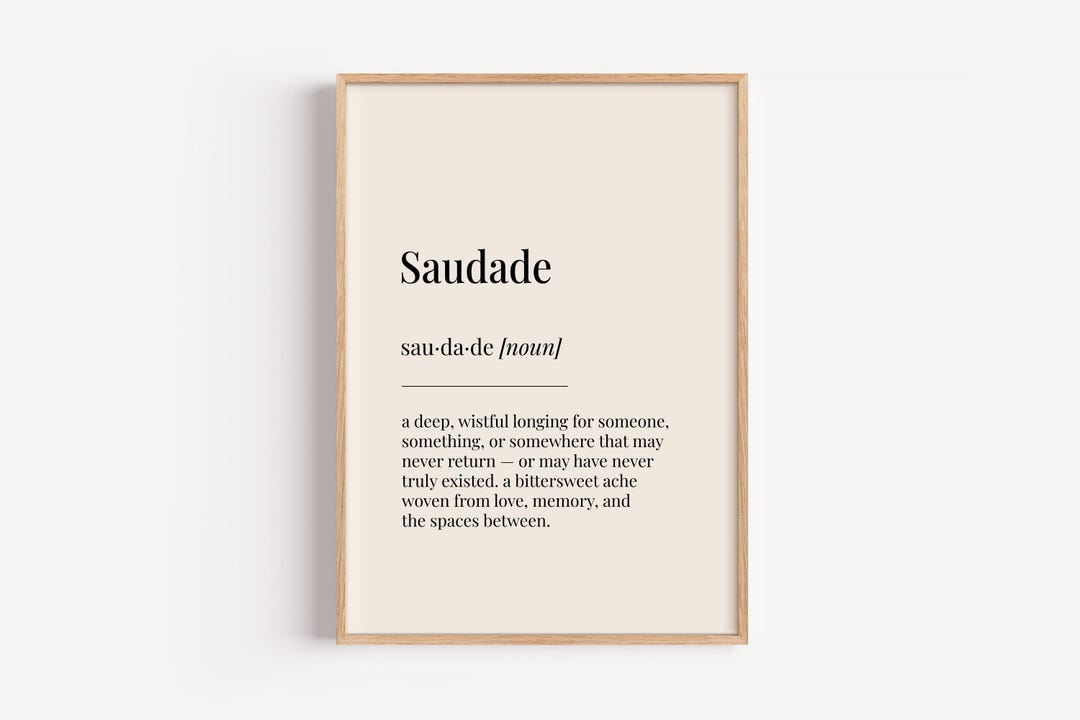 Saudade Definition Print - Dictionary Poster - Portuguese Wall Art ...